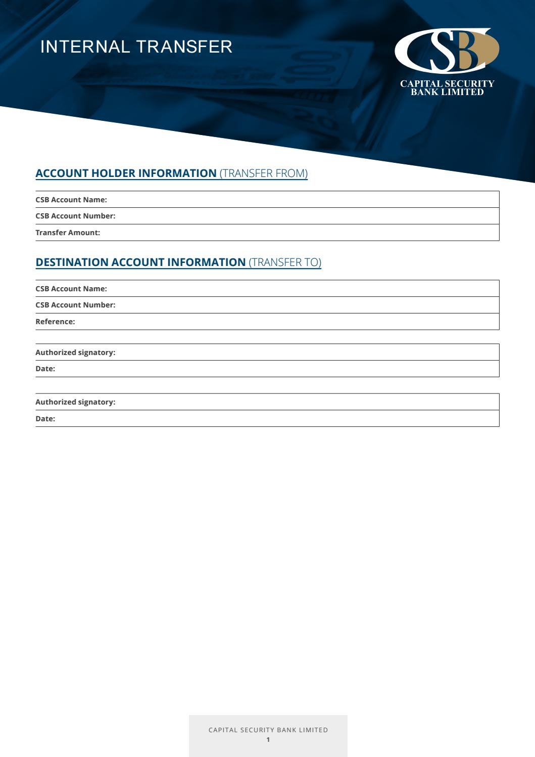Internal Transfer Form by CSB Chiavanni Le'Mon - Issuu