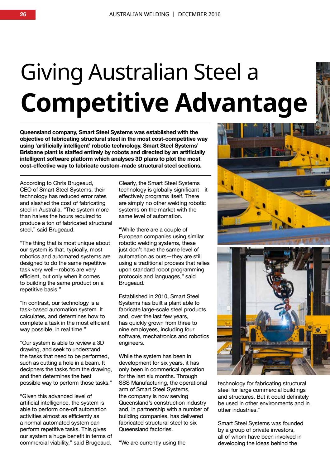 Giving australian steel a competitive advantage by Weld Australia - Issuu