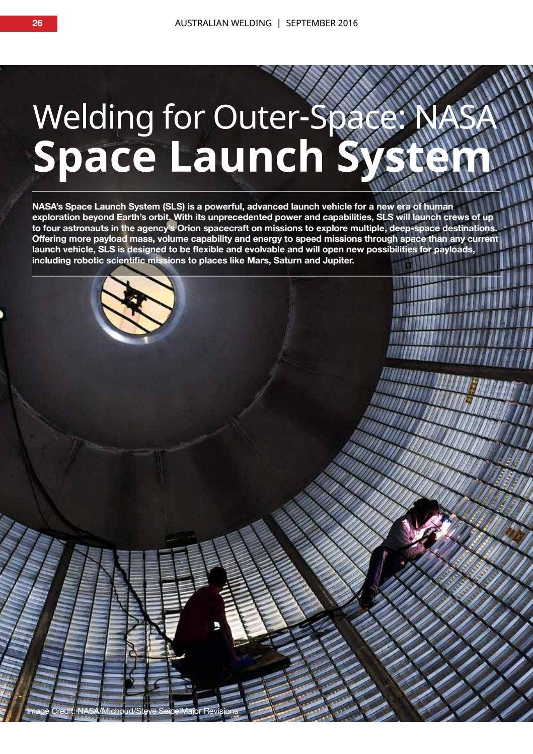 Welding for outer space nasa space launch system by Weld Australia - Issuu
