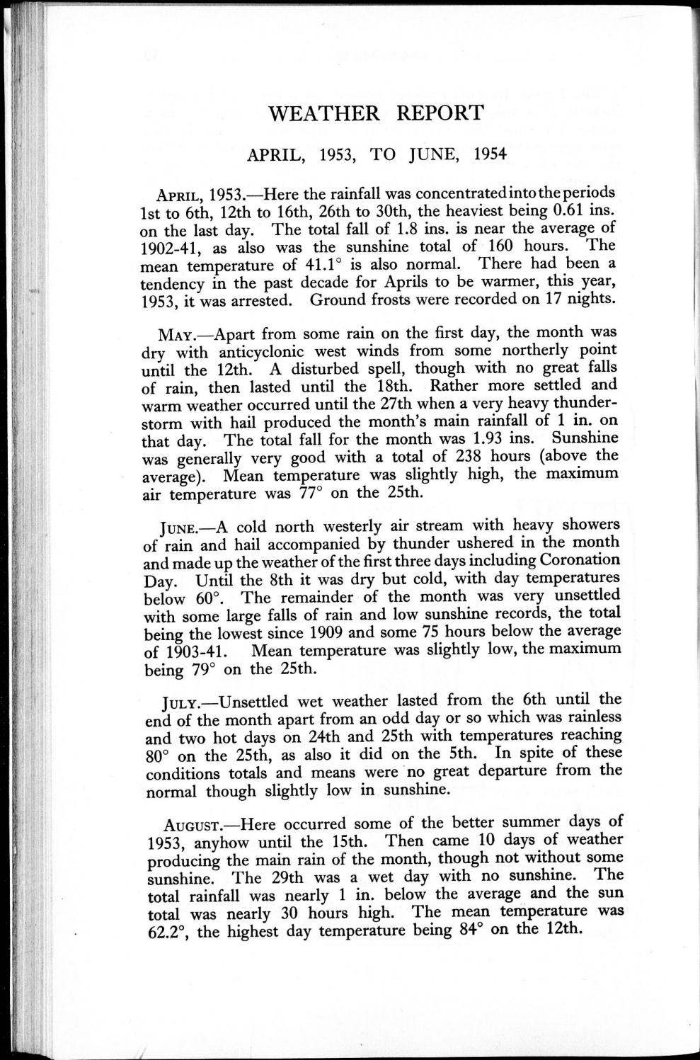 Weather Report April 1953 To June 1954 By Suffolk Naturalists Society weather-report-april-1953-to-june-1954-by-suffolk-naturalists-society