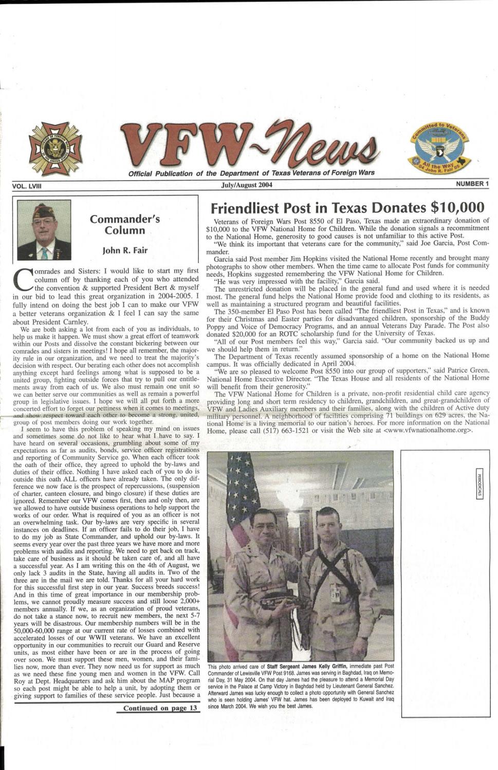 Texas VFW News | 2004 July-August by Texas VFW - Issuu
