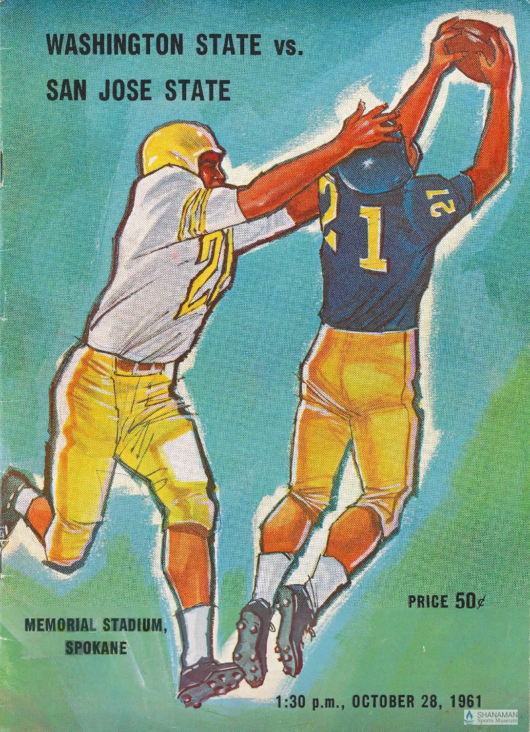 1961 Washington State University Football vs San Jose State University ...