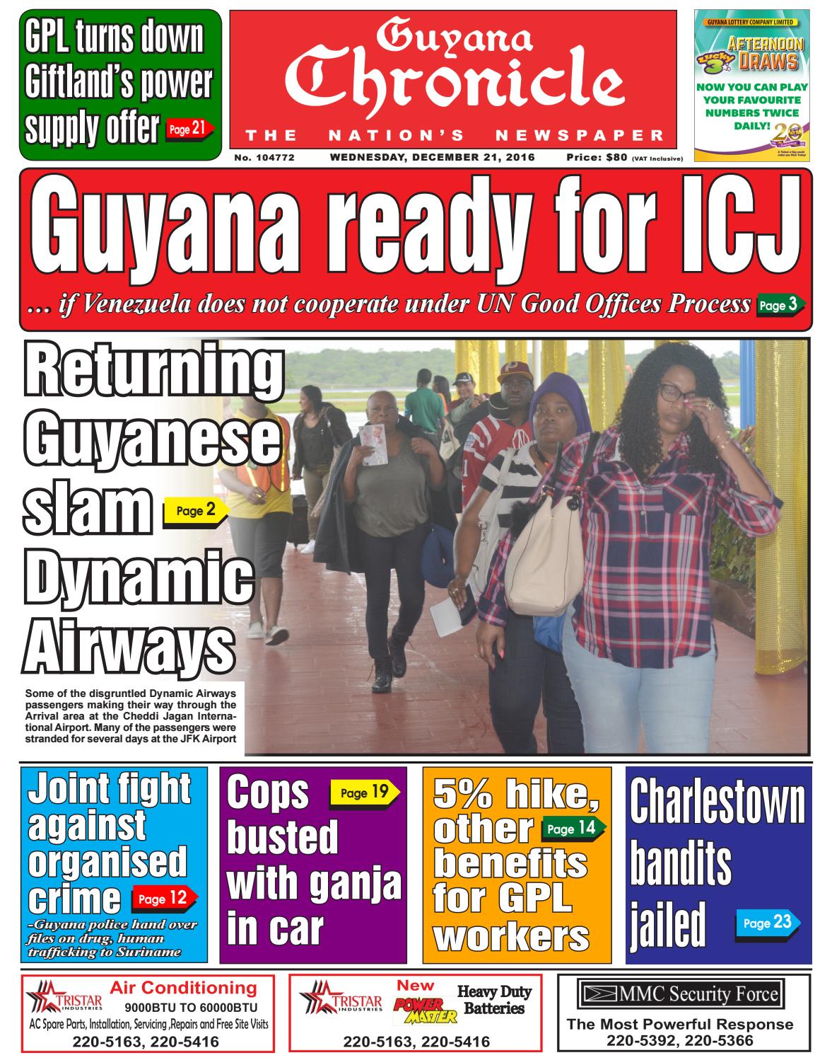 Guyana Chronicle E-Paper 21 12 2016 by Guyana Chronicle - Issuu