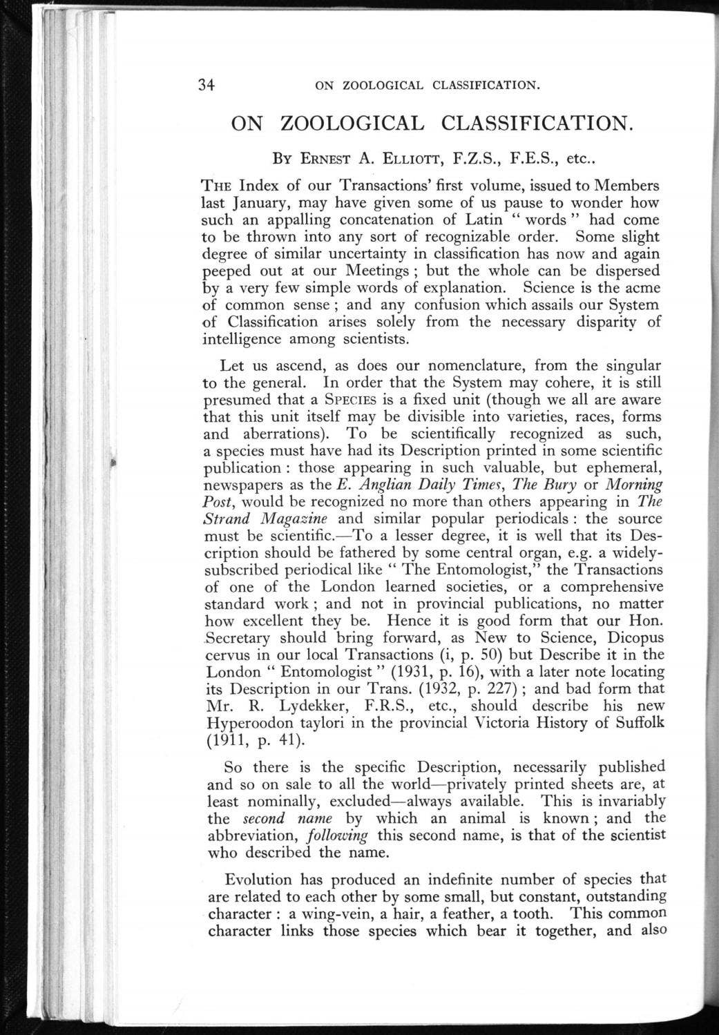 On Zoological Classification by Suffolk Naturalists' Society - Issuu