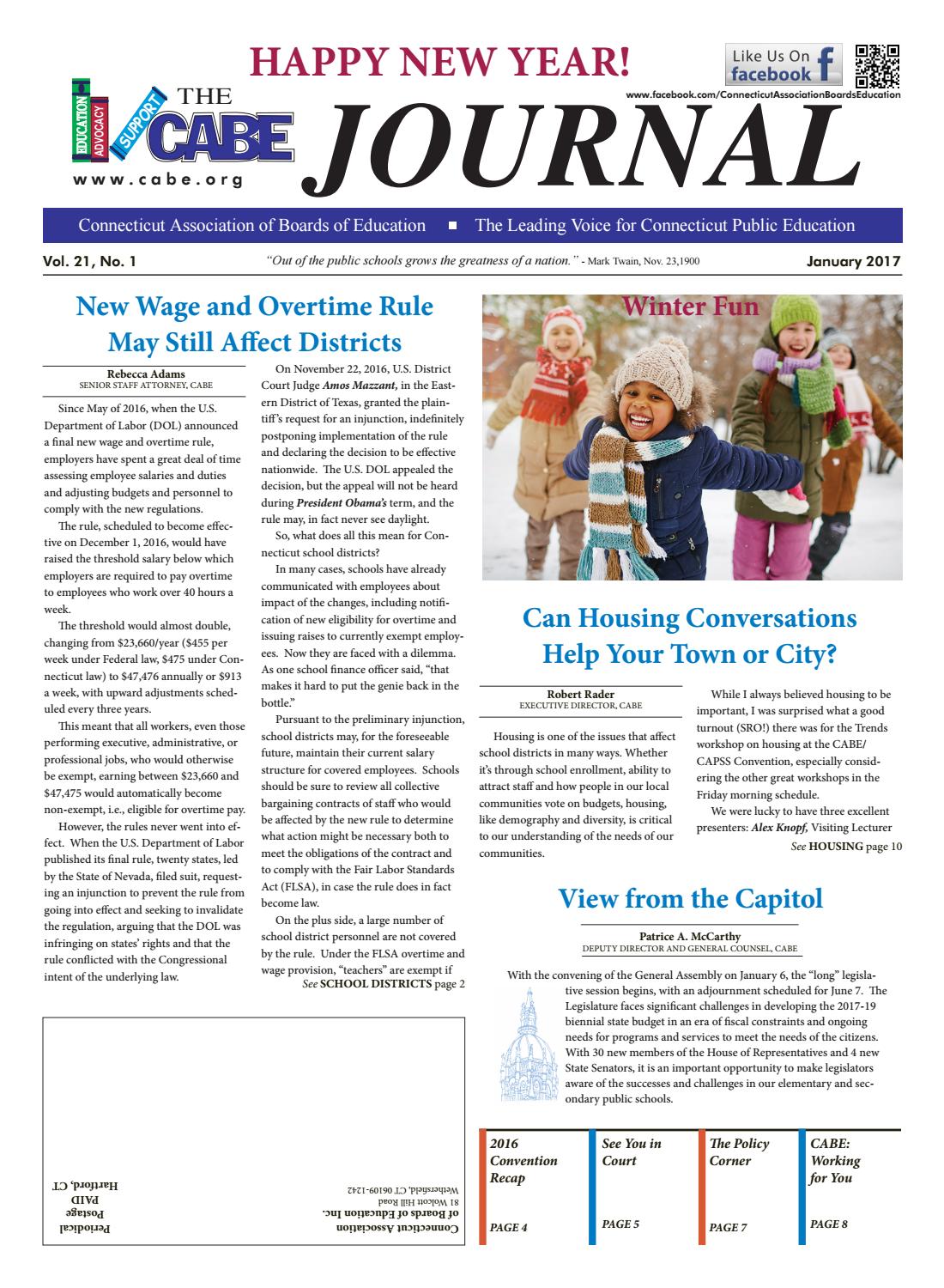 CABE Journal - January 2017 by Wilmarie Newton - Issuu