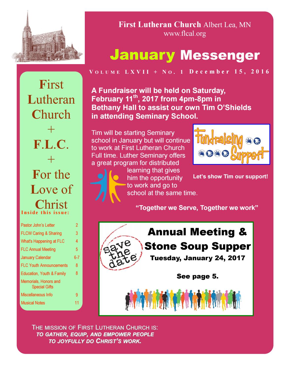 January Messenger 2017 by First Lutheran Church Messenger - Issuu