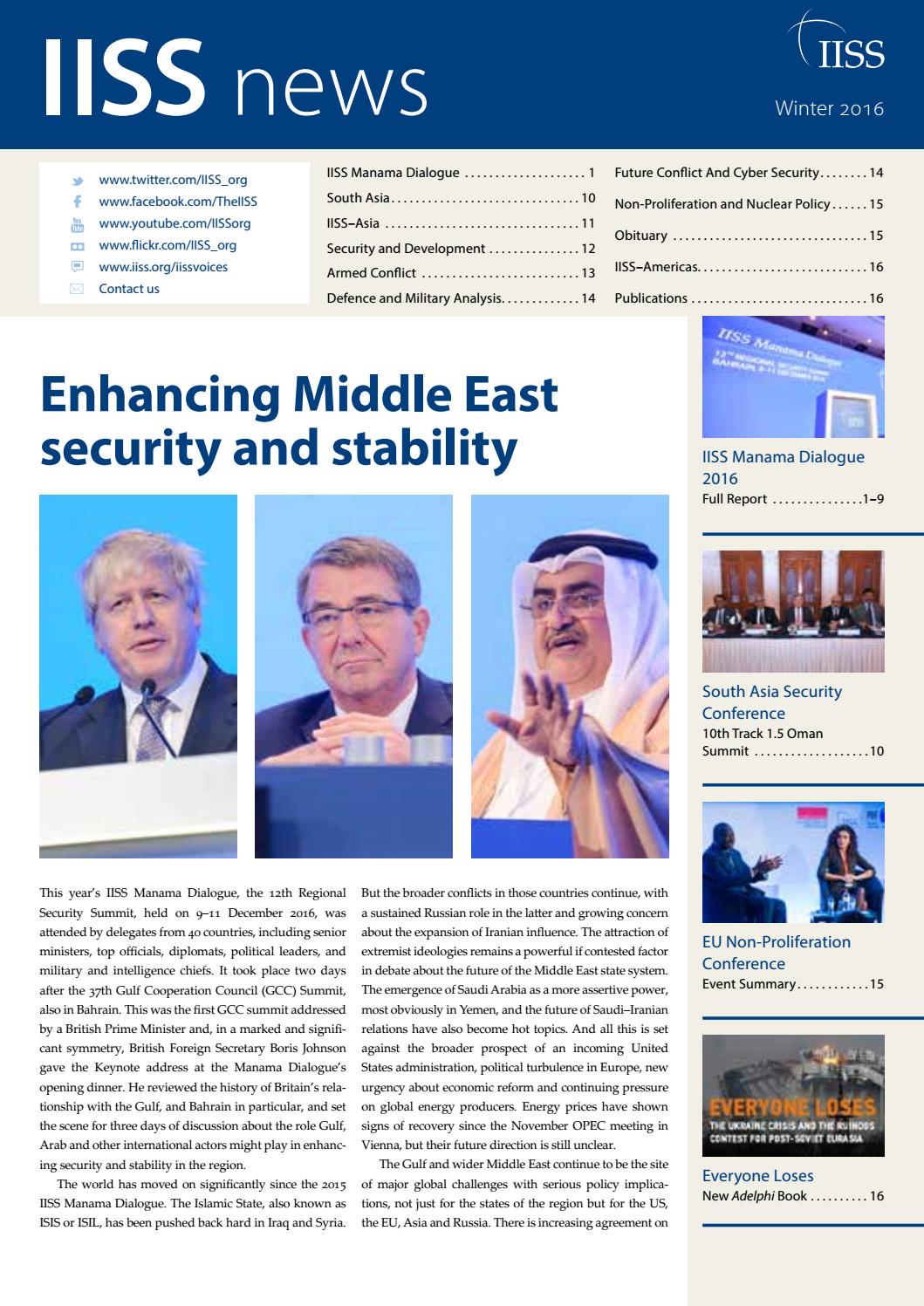 IISS Newsletter Winter 2016 by International Institute for Strategic ...