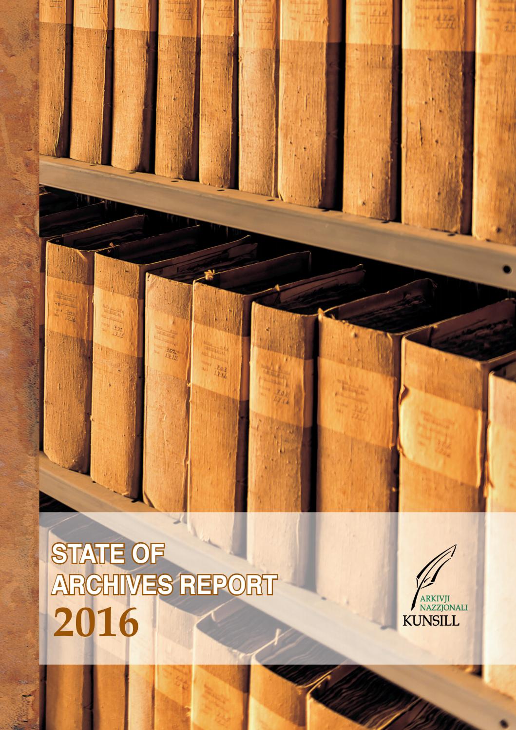 State of Archives Report 2016 by National Archives Malta - Issuu