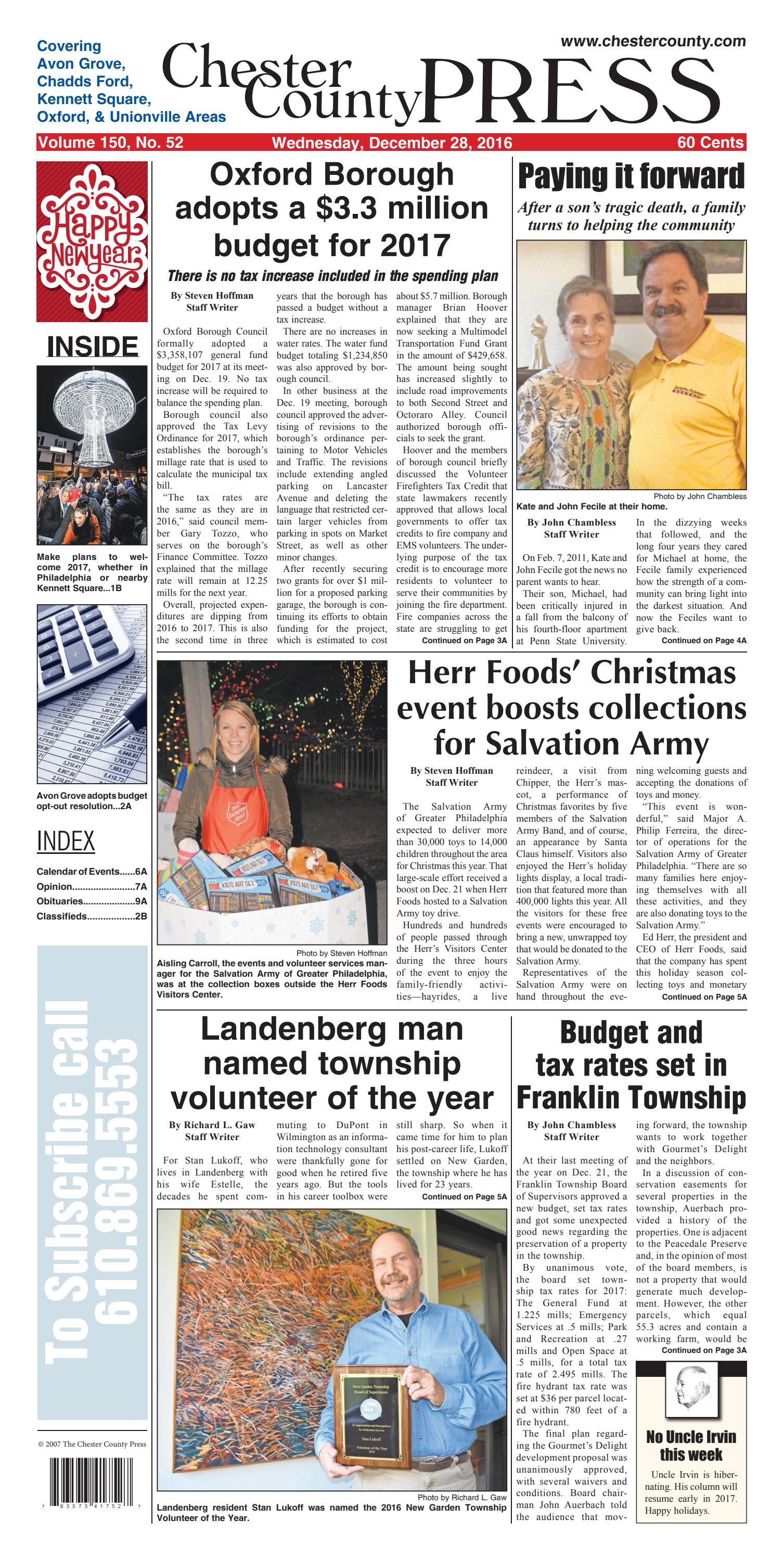 Chester County Press 12-28-16 Edition by Ad Pro Inc. - Issuu