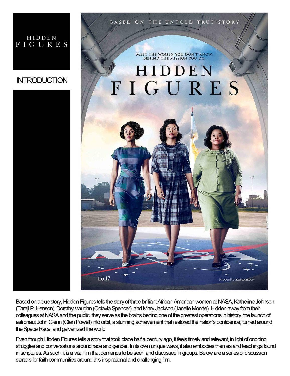 Hidden Figures - Faith and Film Guide by Cooperative Baptist Fellowship ...