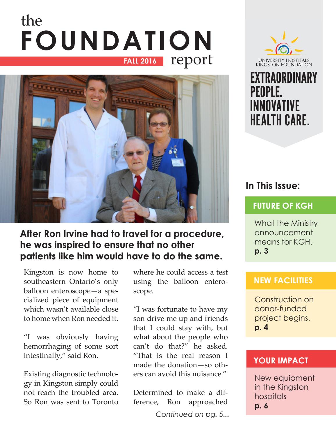 Foundation Report by University Hospitals Kingston Foundation - Issuu