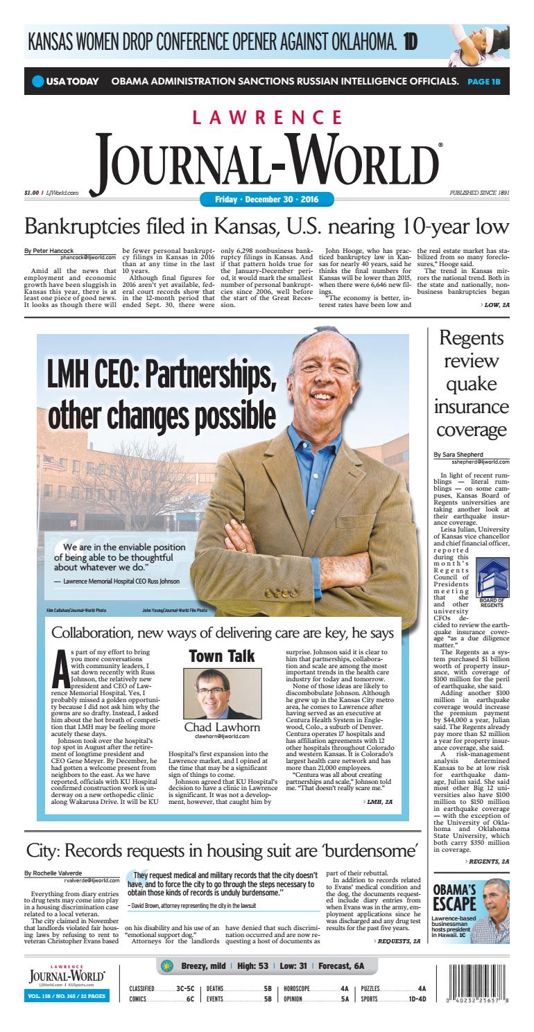 Lawrence Journal-World 12-30-2016 by Lawrence Journal-World - Issuu