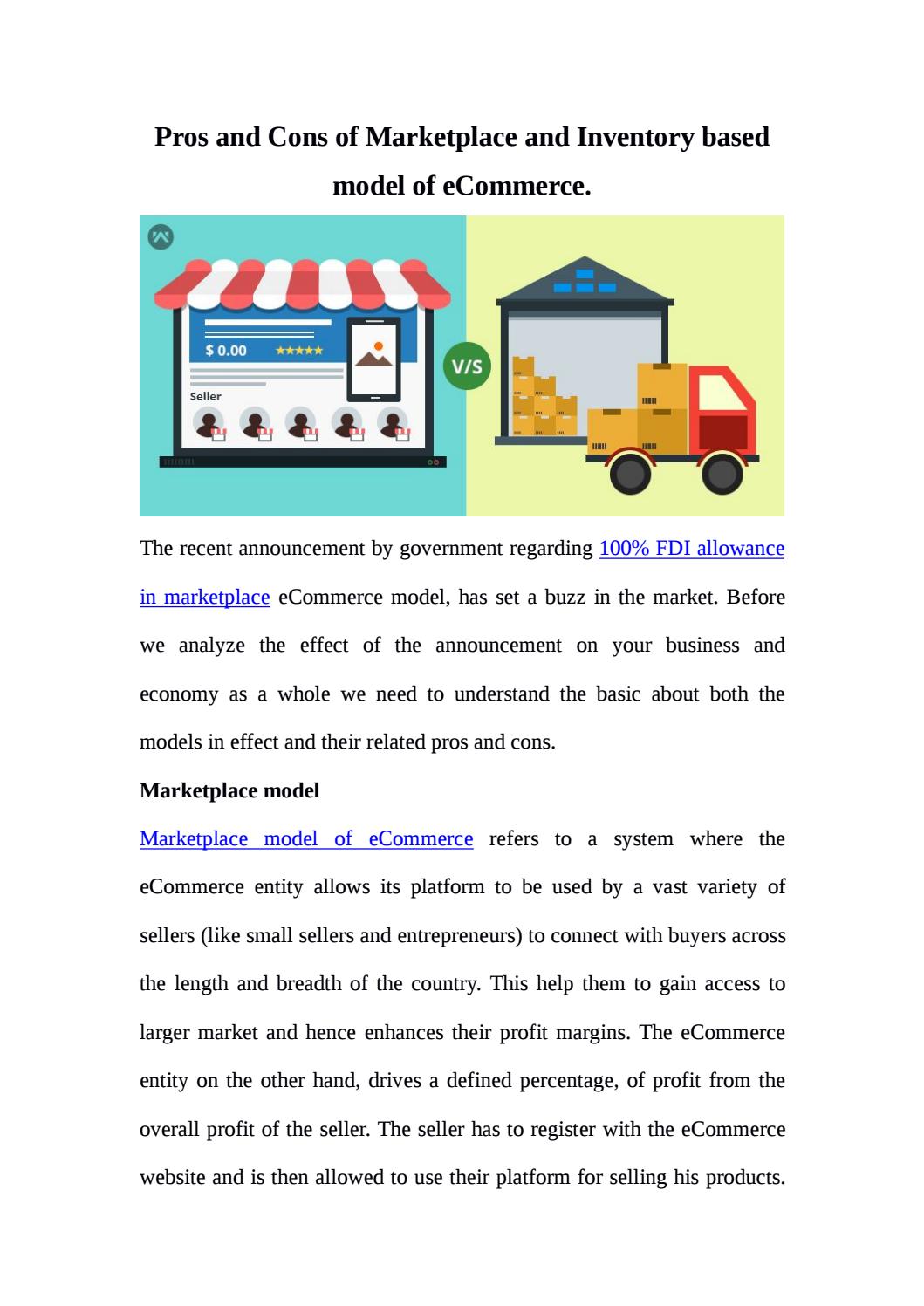 Pros and Cons of Marketplace and Inventory based model of eCommerce by ...