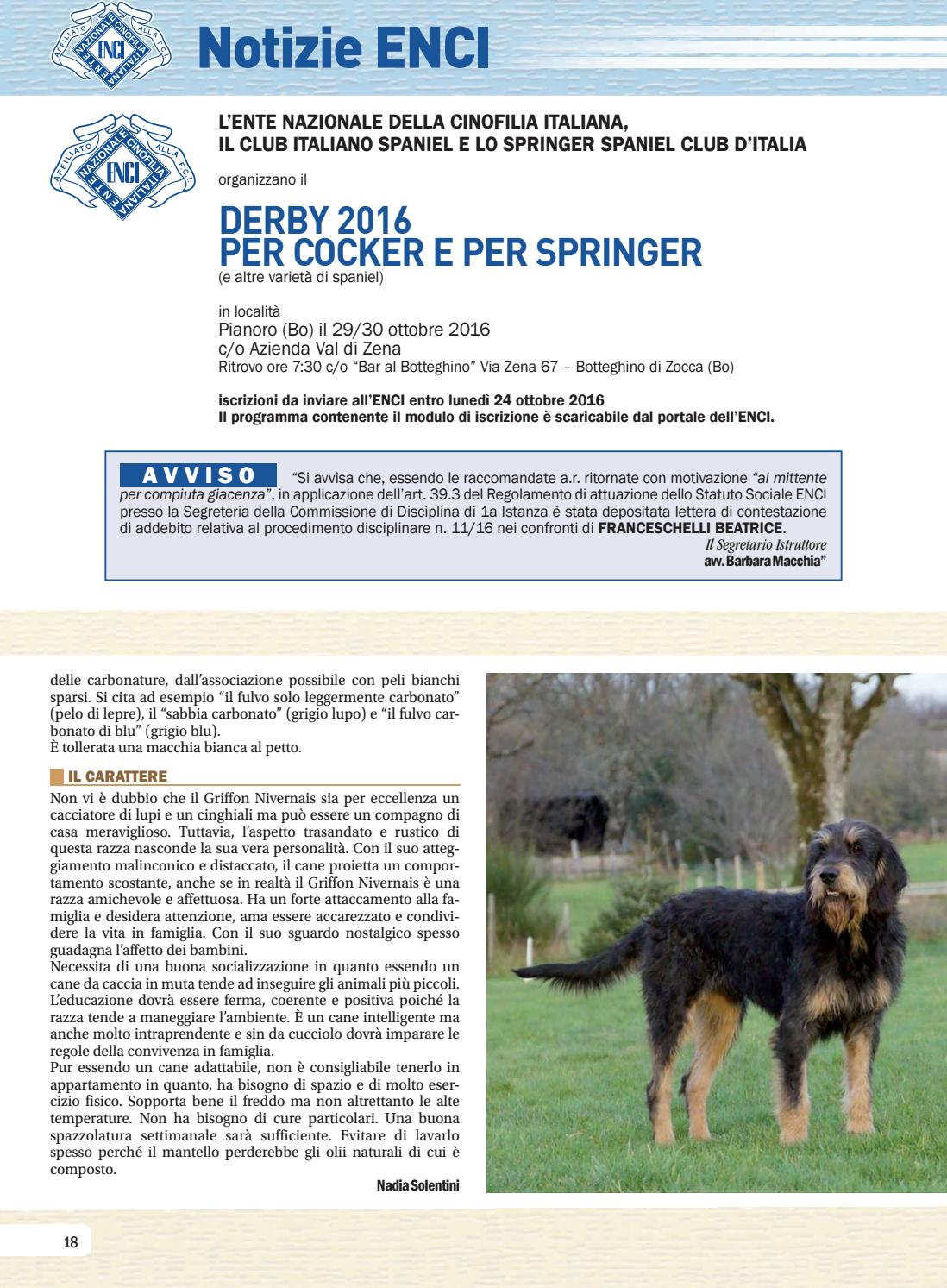 I Nostri Cani - Ottobre 2016 by ENCI - Ente Nazionale Cinofilia ...