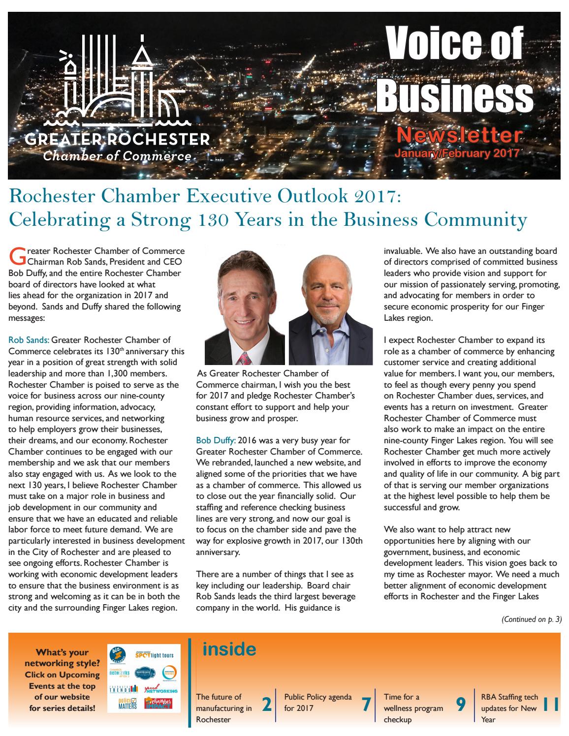 Jan./Feb. 2017 Newsletter by Greater Rochester Chamber - Issuu