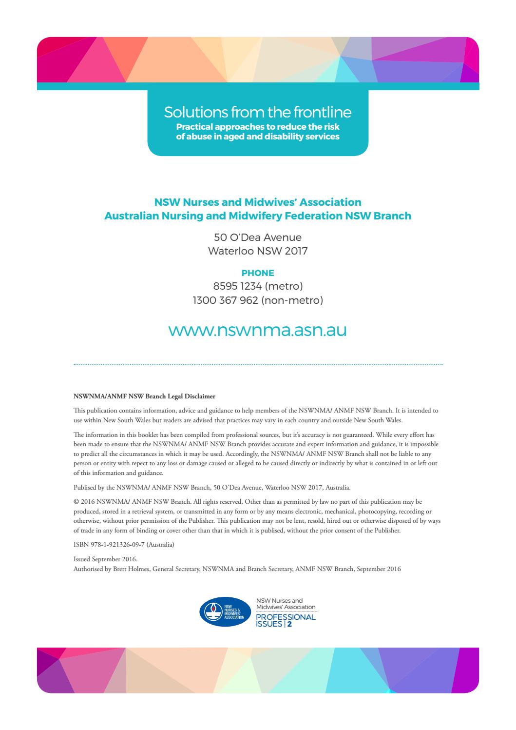 Solutions from the frontline by NSW Nurses and Midwives' Association ...