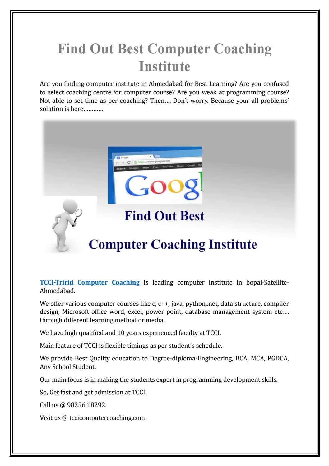 Find out best computer coaching institute in ahmedabad by Rosario Riley ...