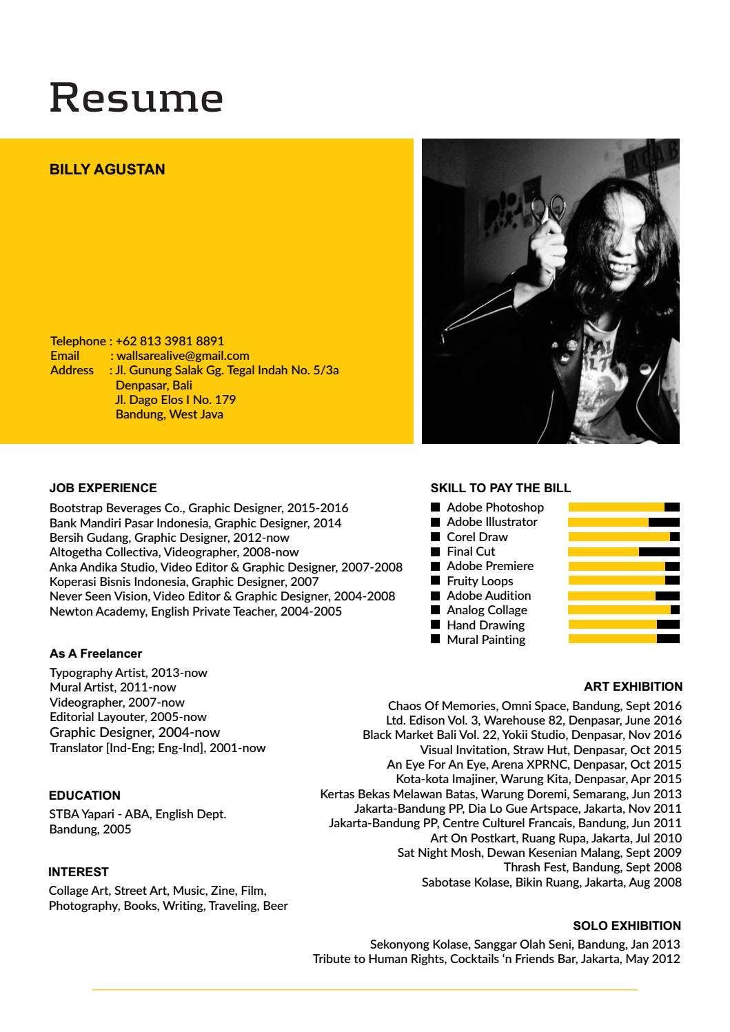 Billy Agustan - Graphic design resume & portfolio by Billy Agustan - Issuu