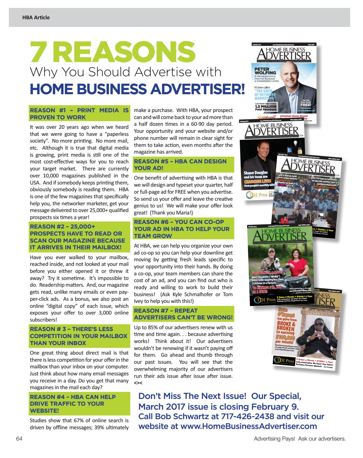 Home Business Advertiser Magazine - Jan/Feb 2017 by Home Business ...