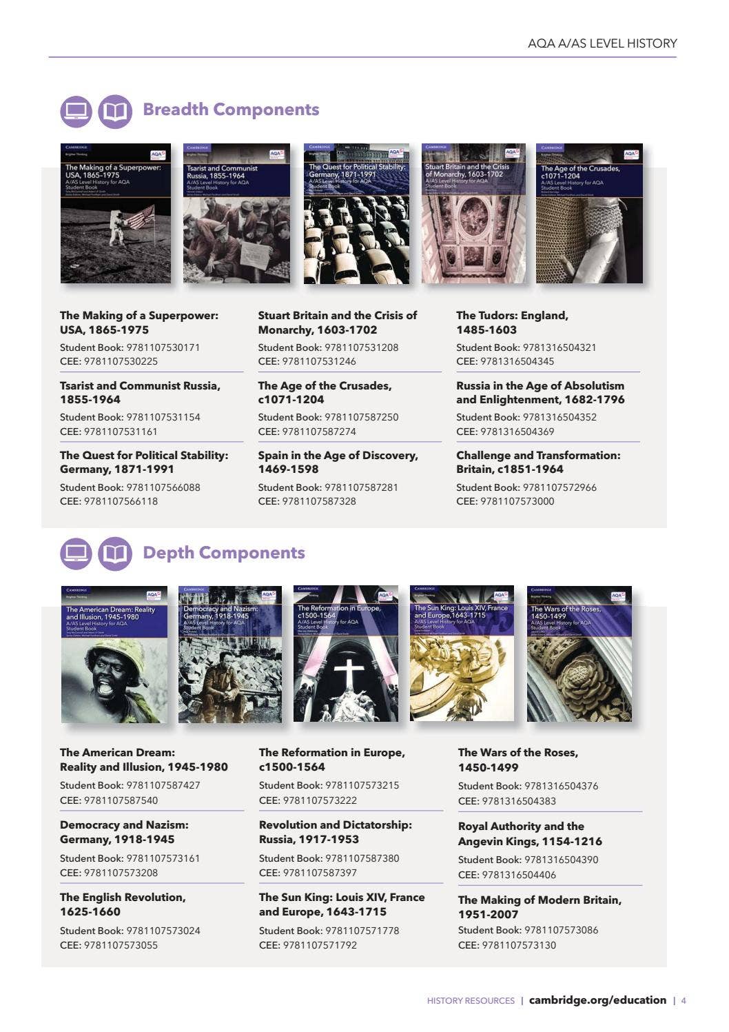 History Resources Catalogue 2017 by Cambridge International Education ...