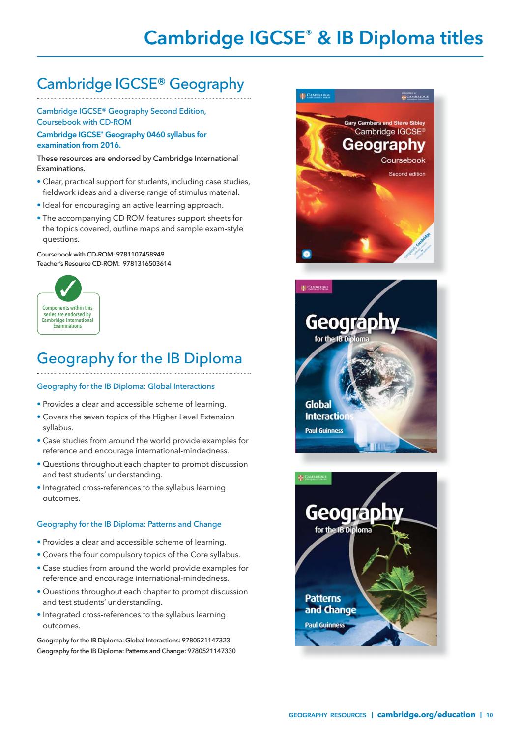 Geography Resources Catalogue 2017 by Cambridge International Education ...