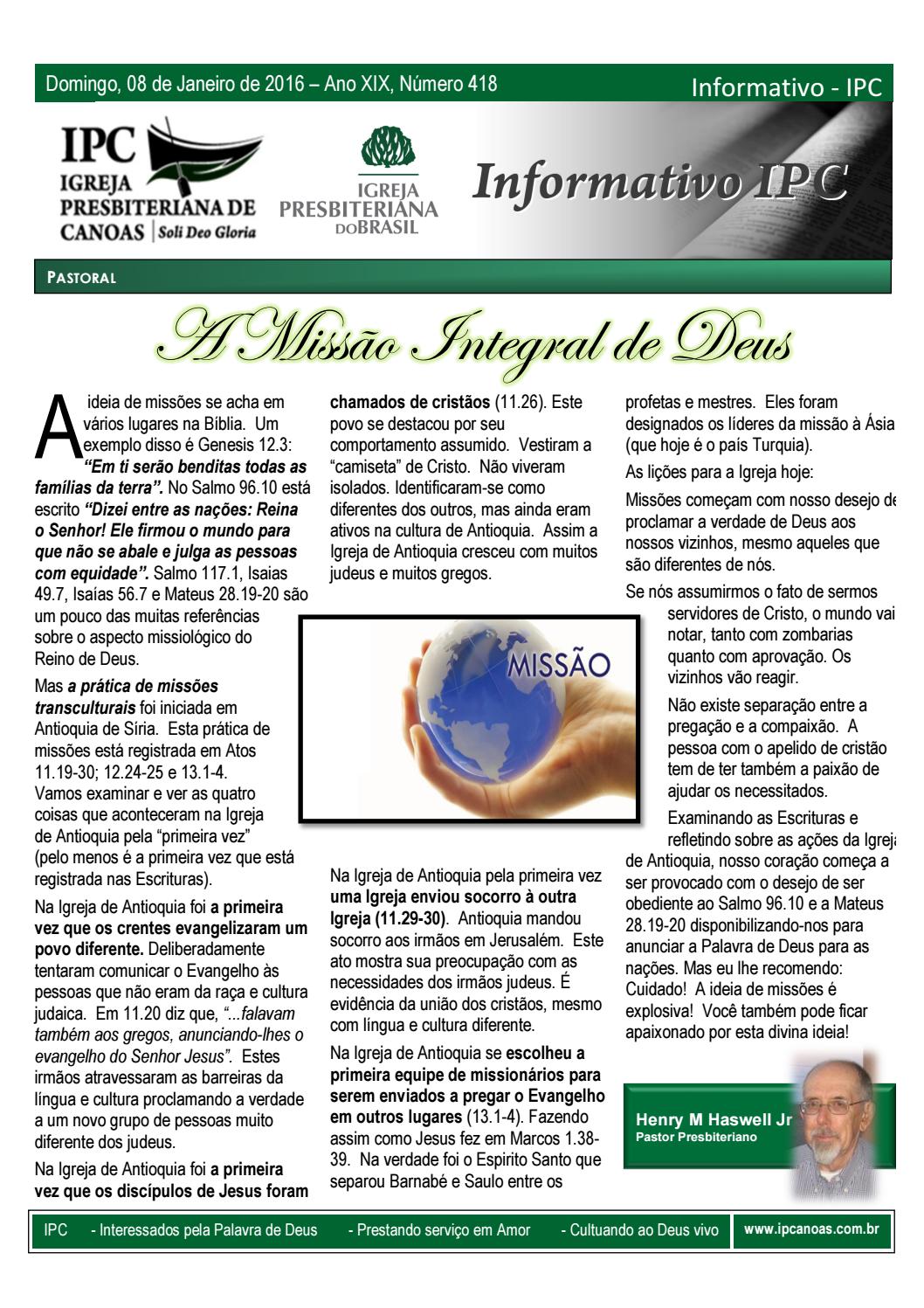 Informativo IPC 418 by IGREJA PRESBITERIANA - Issuu