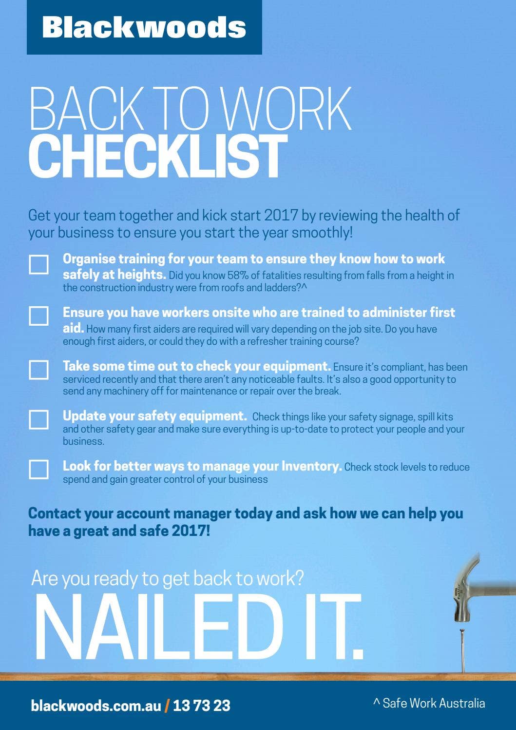 Back to Work checklist by Blackwoods - Issuu