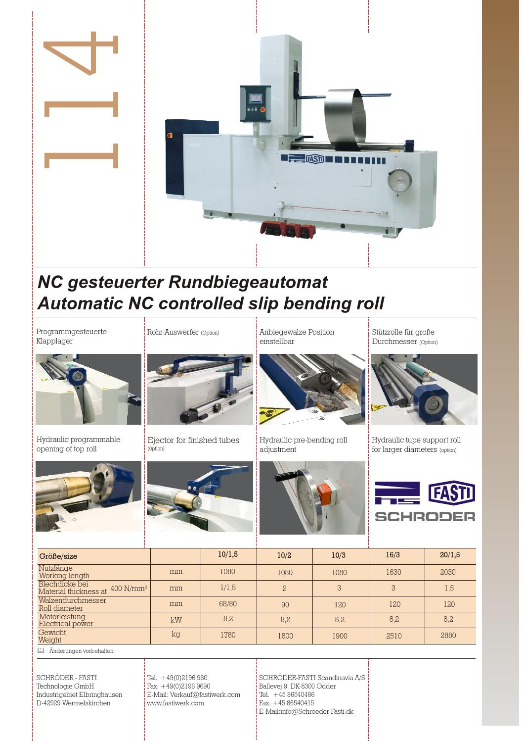 Brochure > Schröder-Fasti pladevalse 114 by MUNCHOLM A/S - Issuu