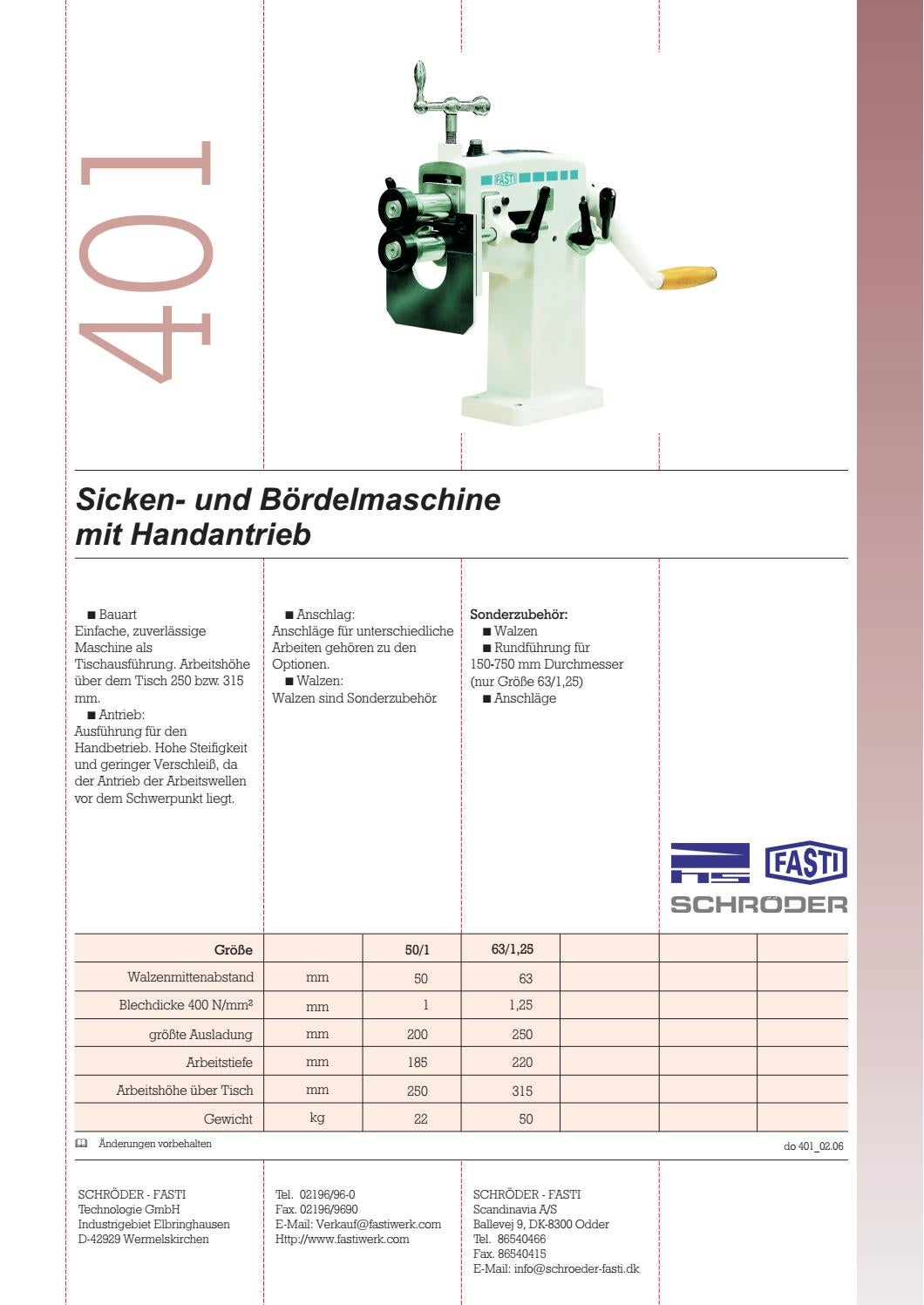Brochure > Schröder-Fasti sikkemaskine 401 by Muncholm A/S - Issuu