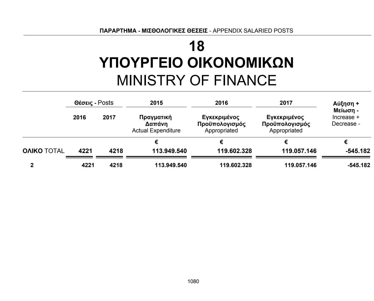 Κρατικός Προϋπολογισμός 2017 by Ministry of Finance - Cyprus - Issuu
