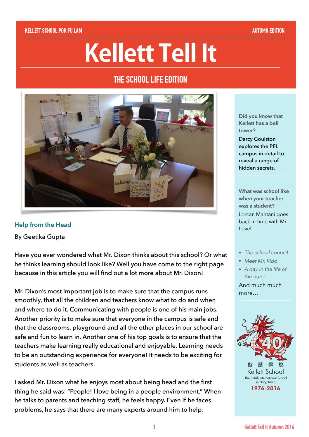 Kellett Tell It autumn edition 2016 by Kellett School - Issuu