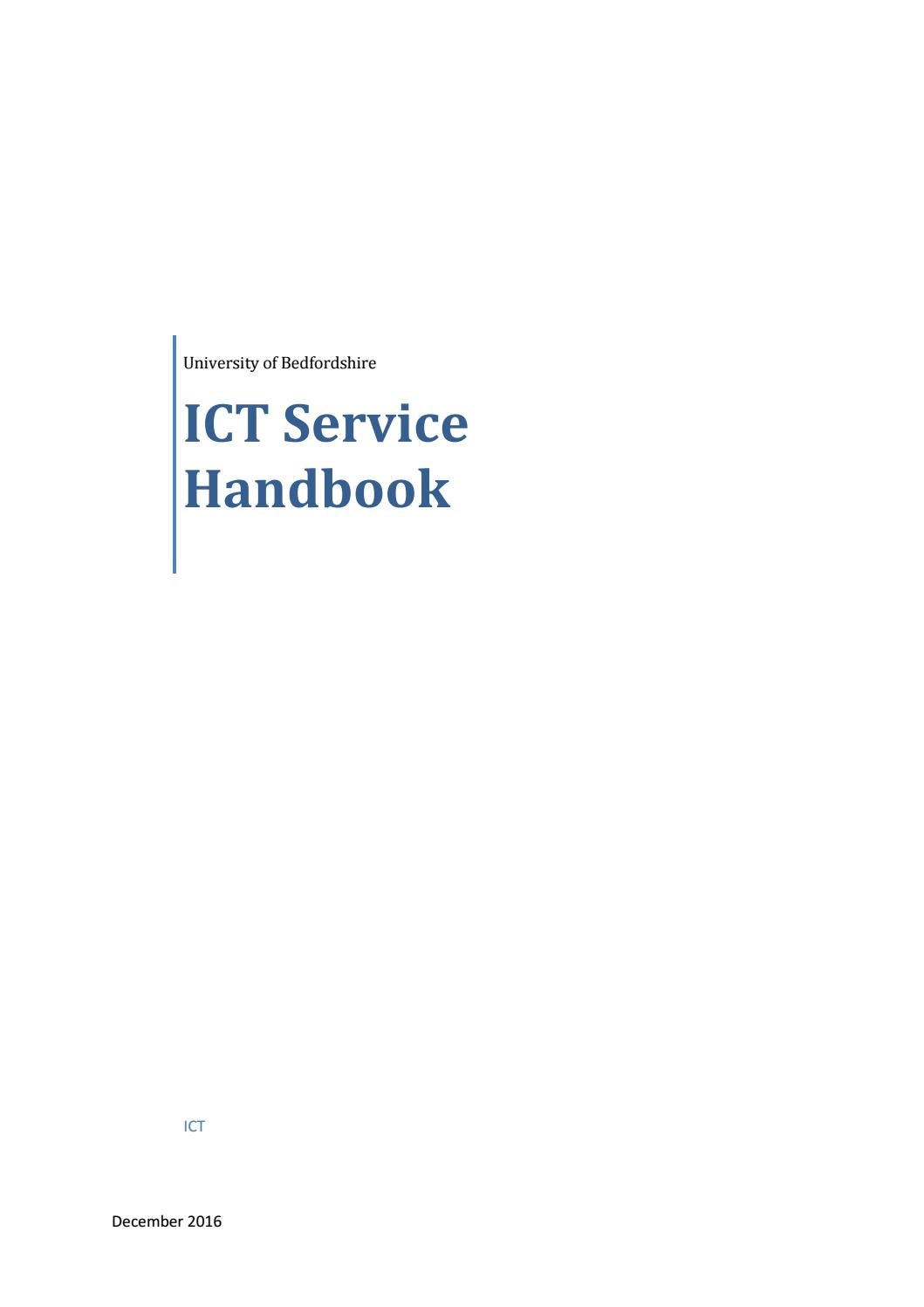 ICT Service Handbook v2.2 by University of Bedfordshire - Issuu