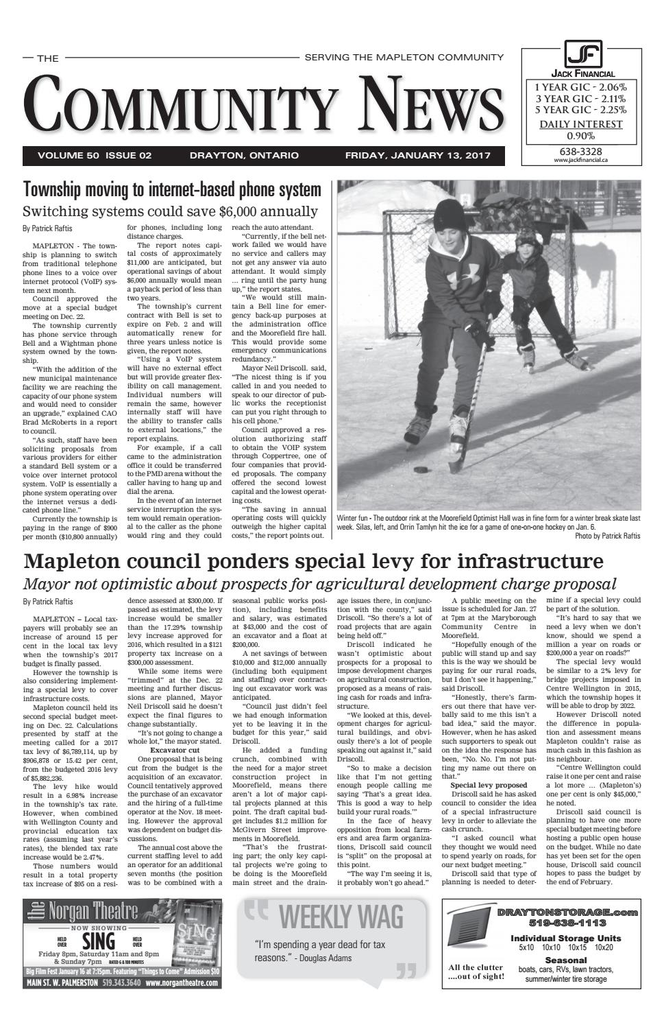 Drayton Community News January 13, 2017 by WHA Publications Ltd. - Issuu