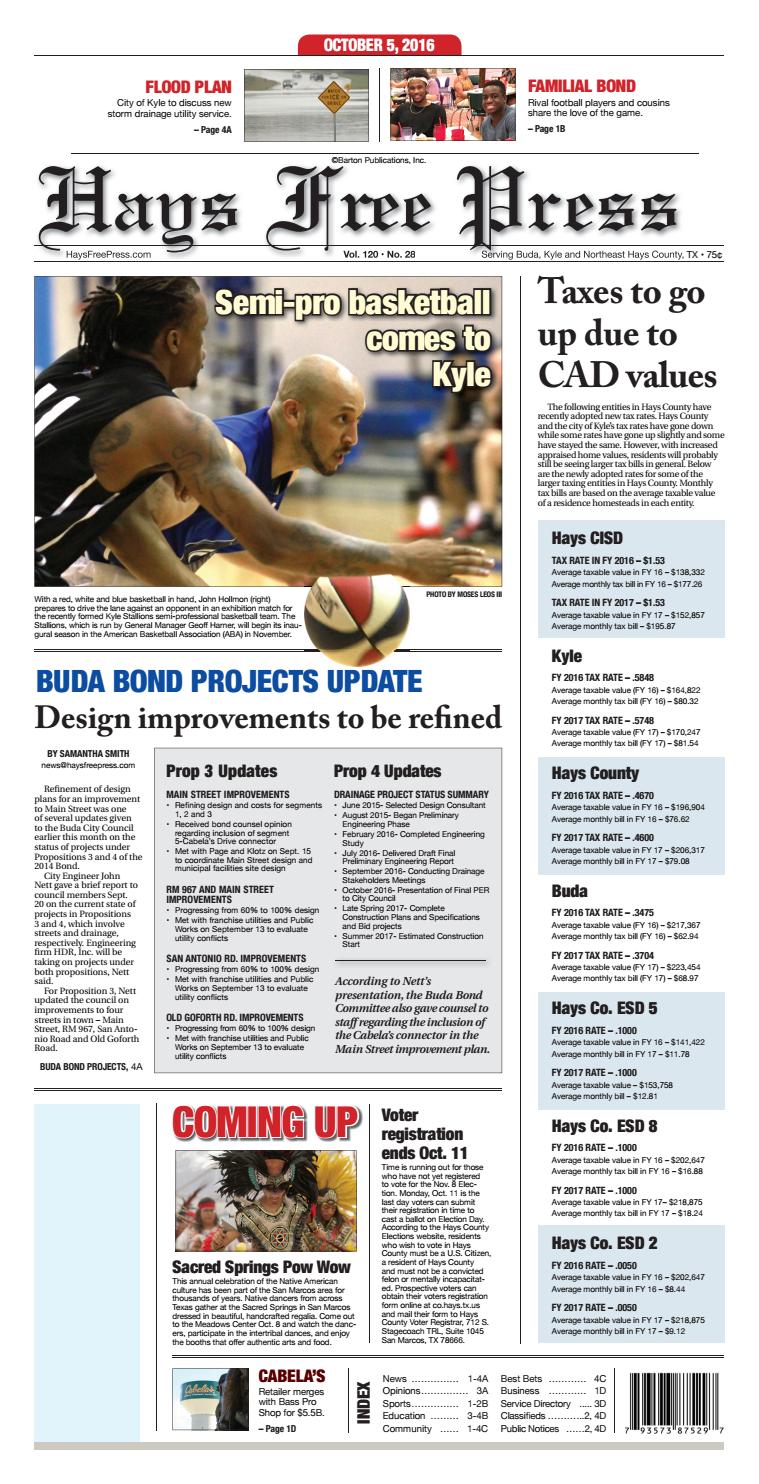 Oct. 5, 2016 Hays Free Press by Hays Free Press/News-Dispatch - Issuu