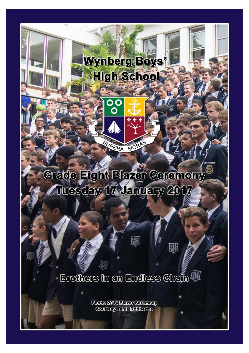 2017 Wynberg Boys' High School Blazer Ceremony by Wynberg Boys' High ...