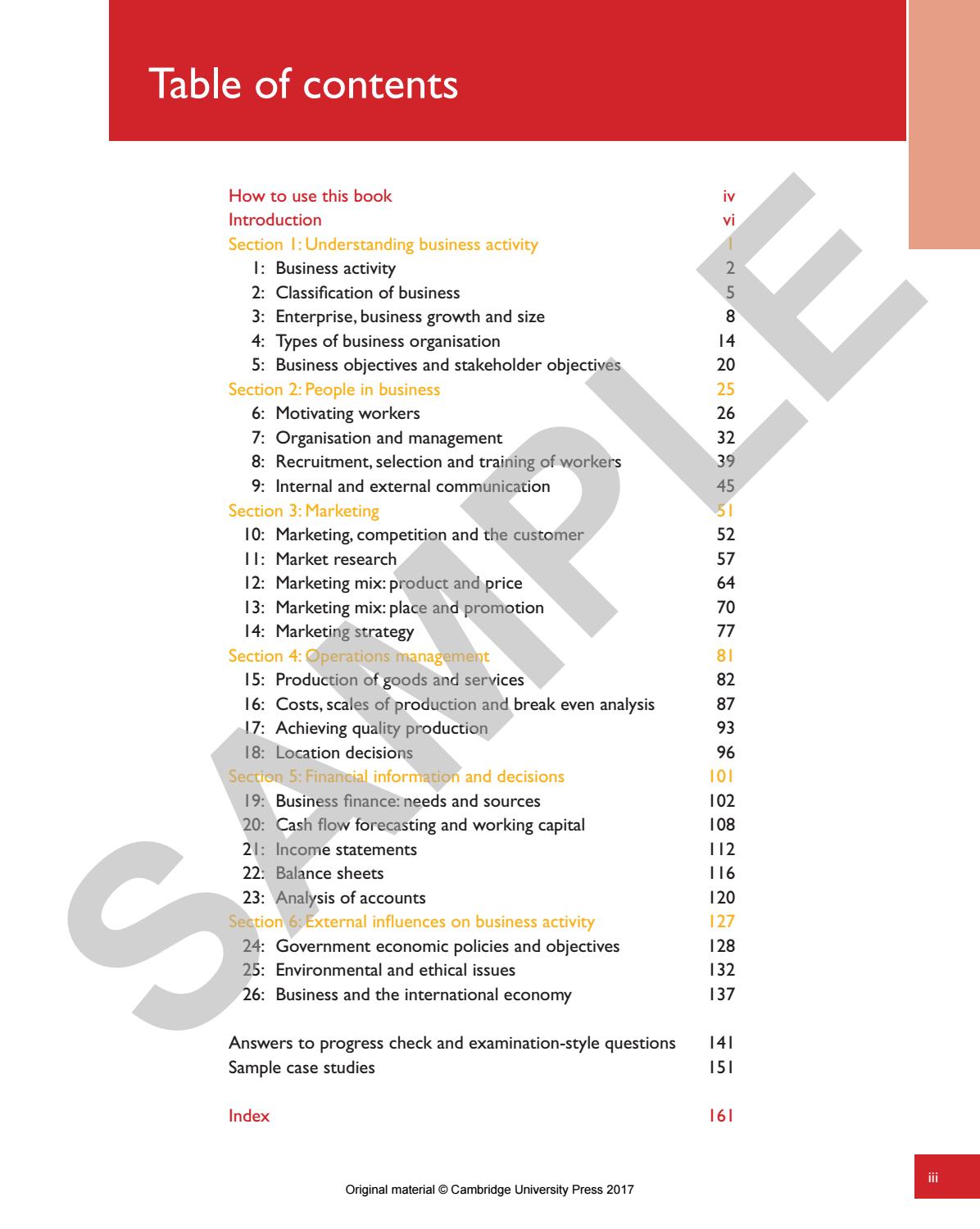 Preview Cambridge IGCSE and O Level Business Studies Revision Guide by ...