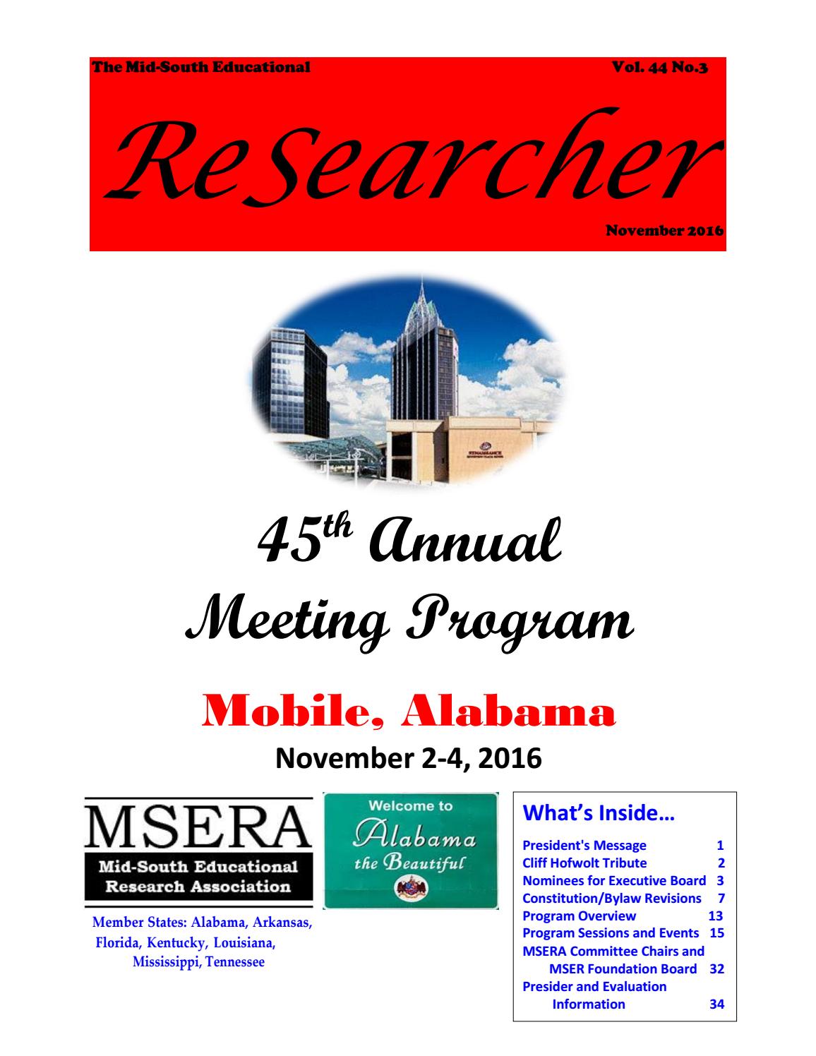 MSERA Researcher | November 2016 by Dustin Hebert - Issuu