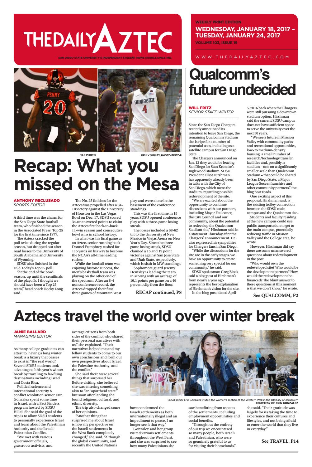 01-18-2017 by The Daily Aztec - Issuu