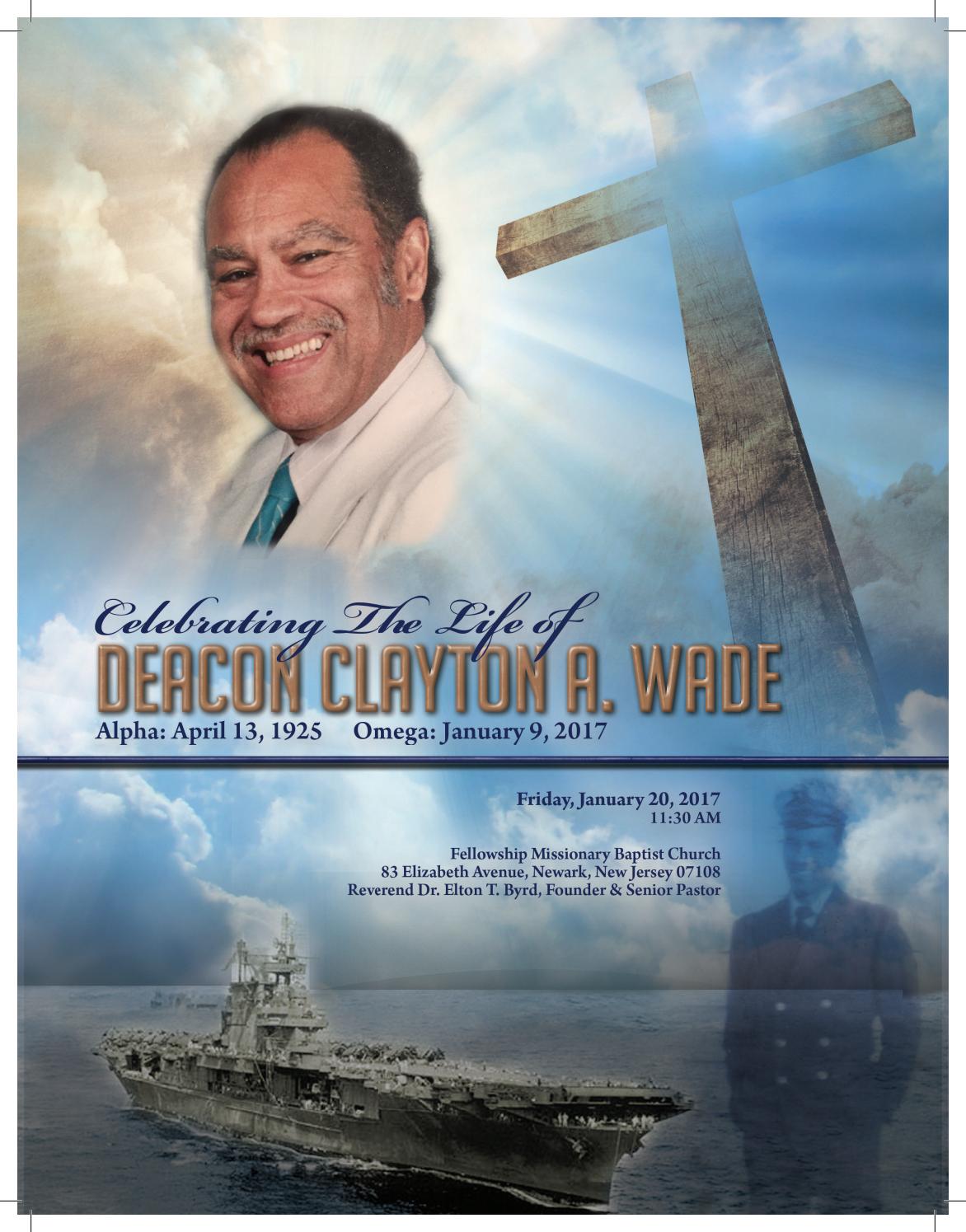 Deacon clayton wade (sharon's father) program by MLDCommunications - Issuu