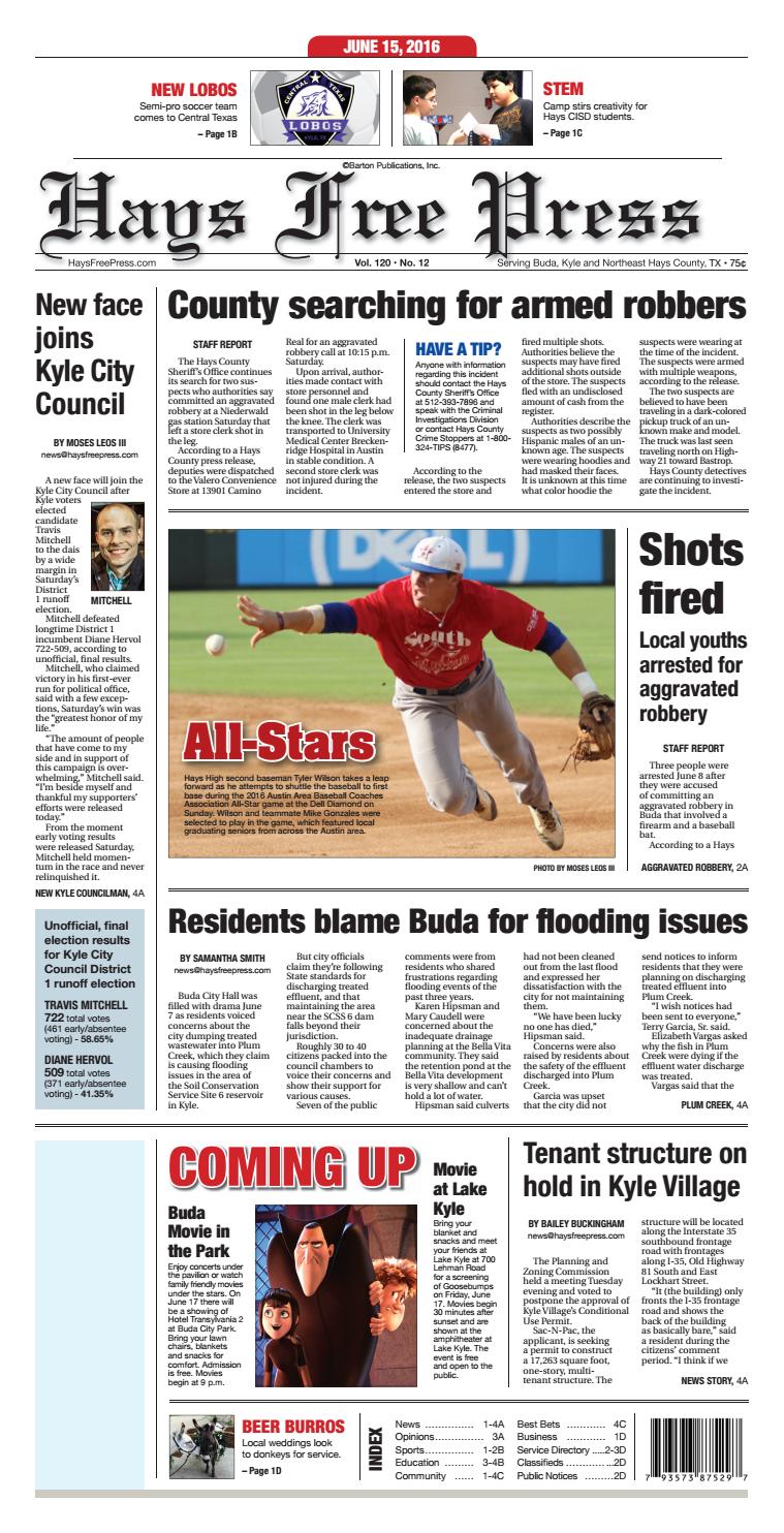 June 15, 2016 Hays Free Press by Hays Free Press/News-Dispatch - Issuu