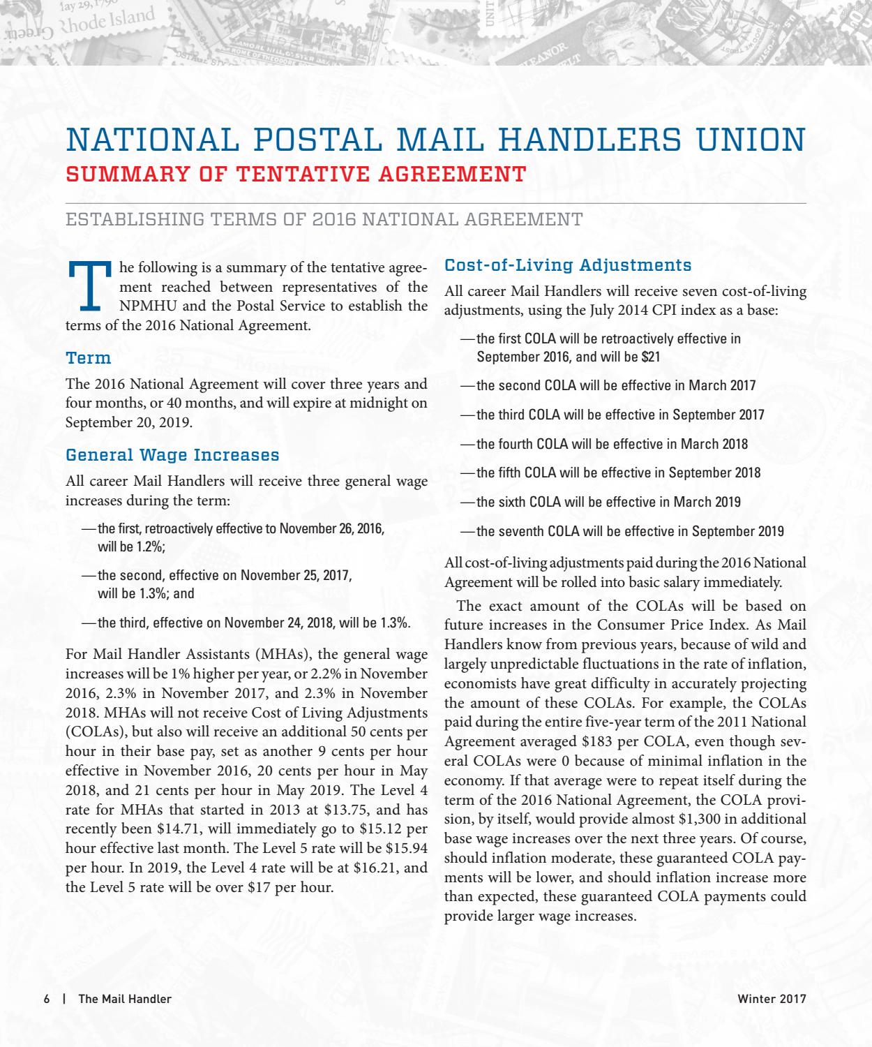 The Mail Handler magazine WINTER 2017 by National Postal Mail Handlers ...