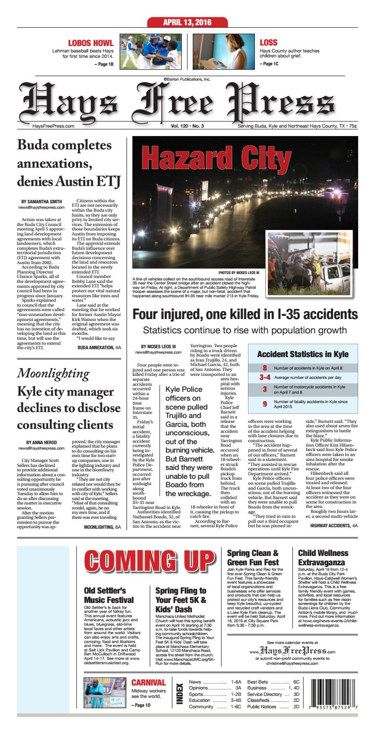 April 13, 2016 Hays Free Press by Hays Free Press/News-Dispatch - Issuu
