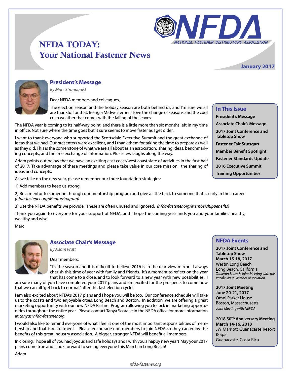 January 2017 NFDA Today by National Fastener Distributors Association - Issuu