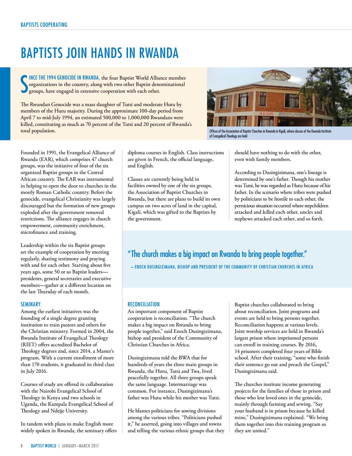 Baptist World January-March 2017 by Baptist World Alliance - Issuu