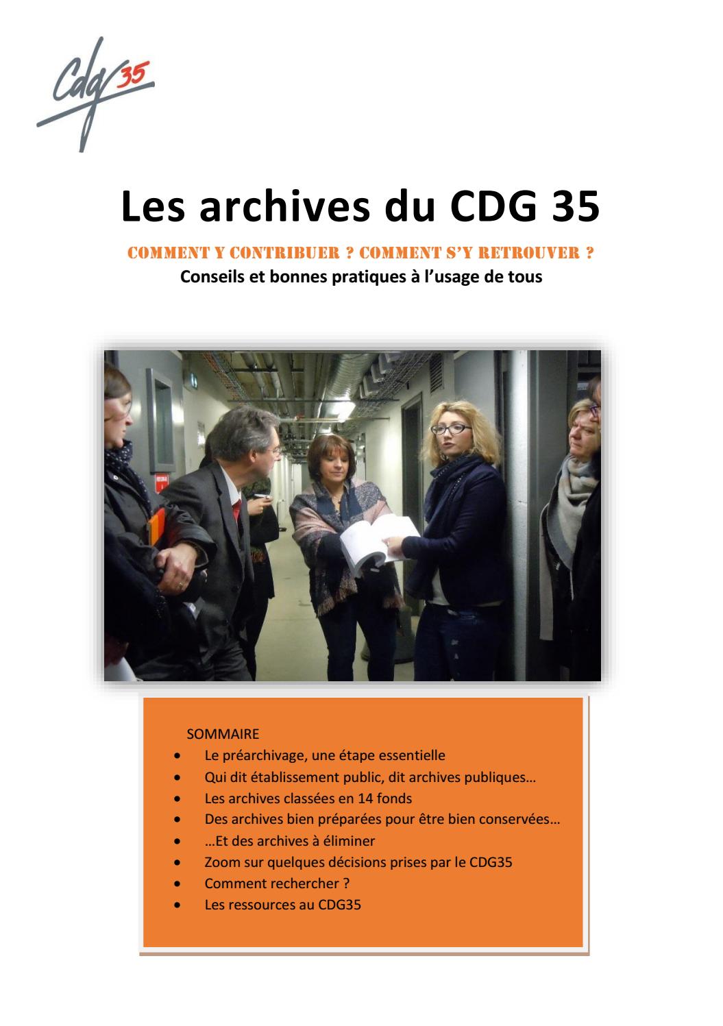 Brochure sur les archives du CDG 35 by CDG 35 - Issuu