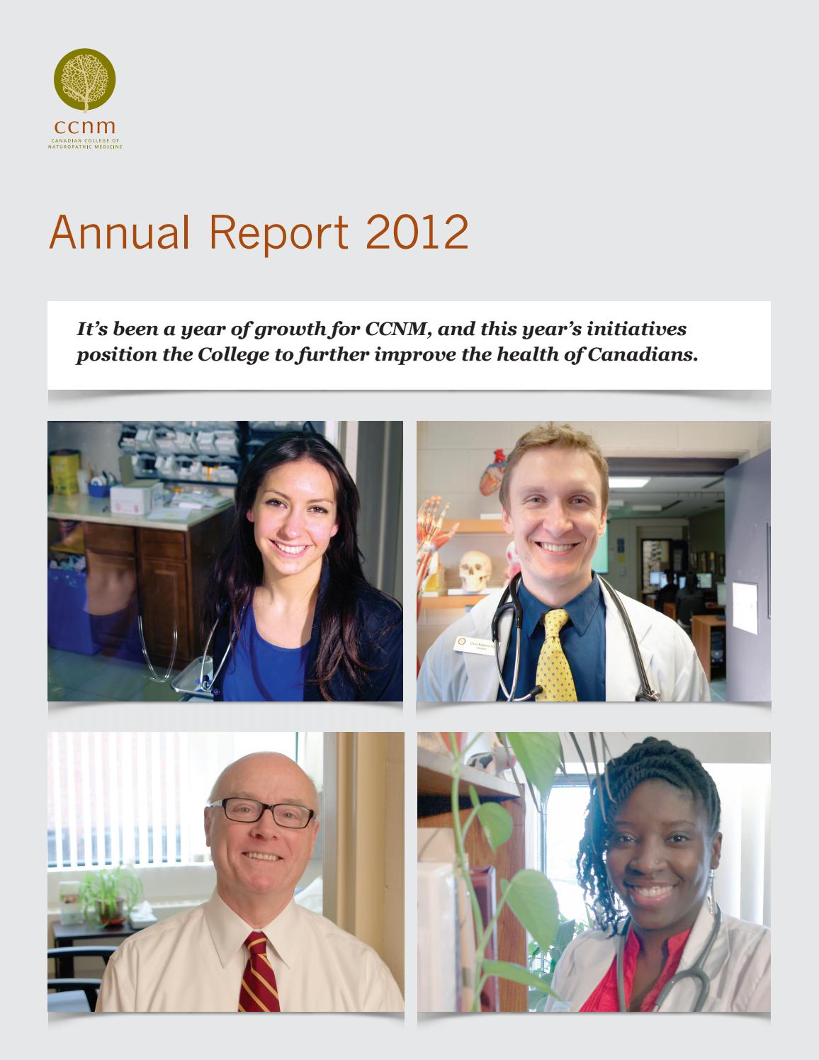CCNM Annual Report 2012 by Canadian College of Naturopathic Medicine ...