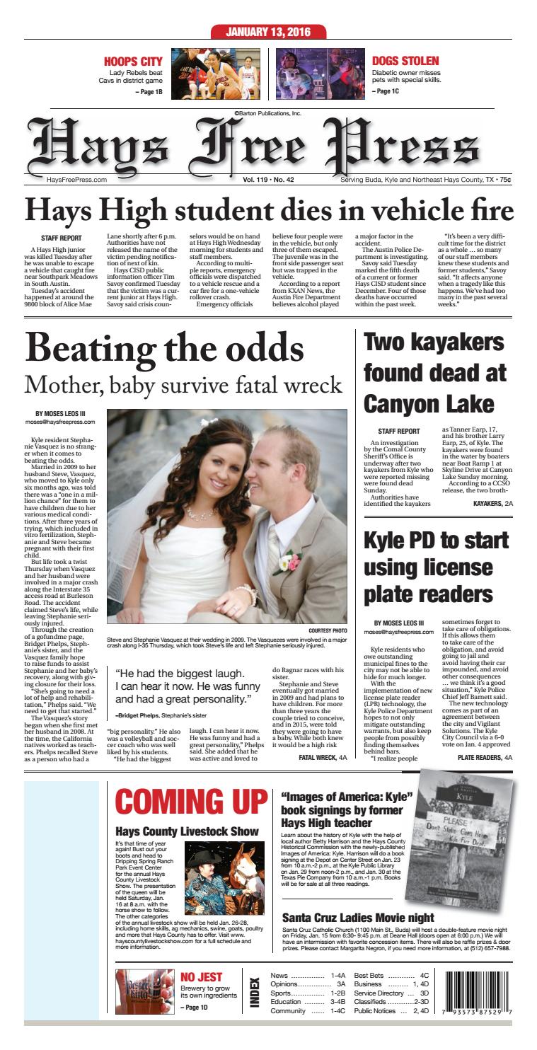 Jan. 13, 2016 Hays Free Press by Hays Free Press/News-Dispatch - Issuu
