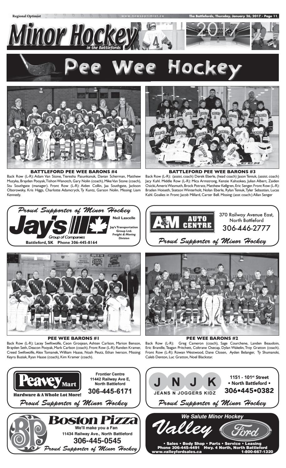 Minor hockey january 2017 by Battlefords News Optimist - Issuu