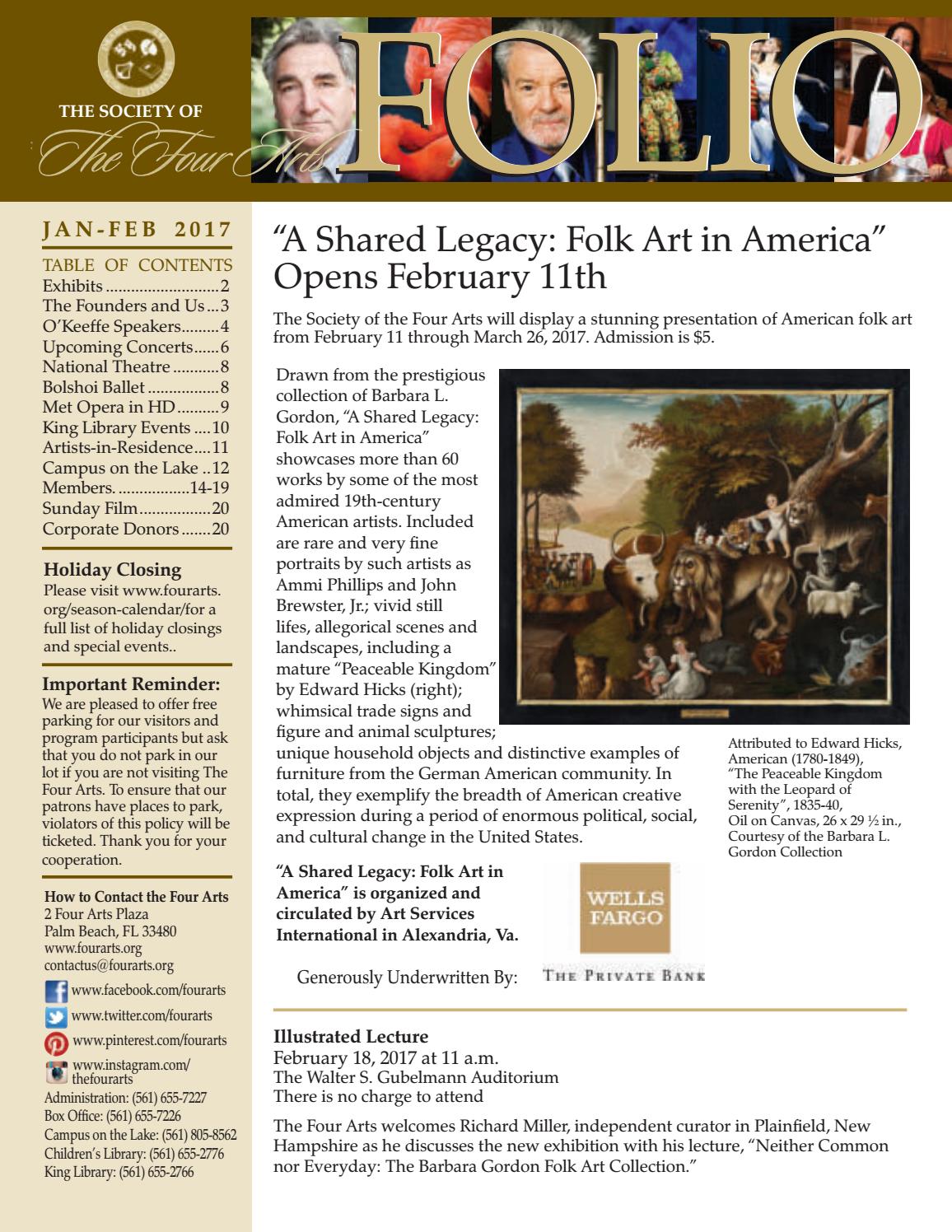 Society of the Four Arts - Folio January | February by The Society of ...