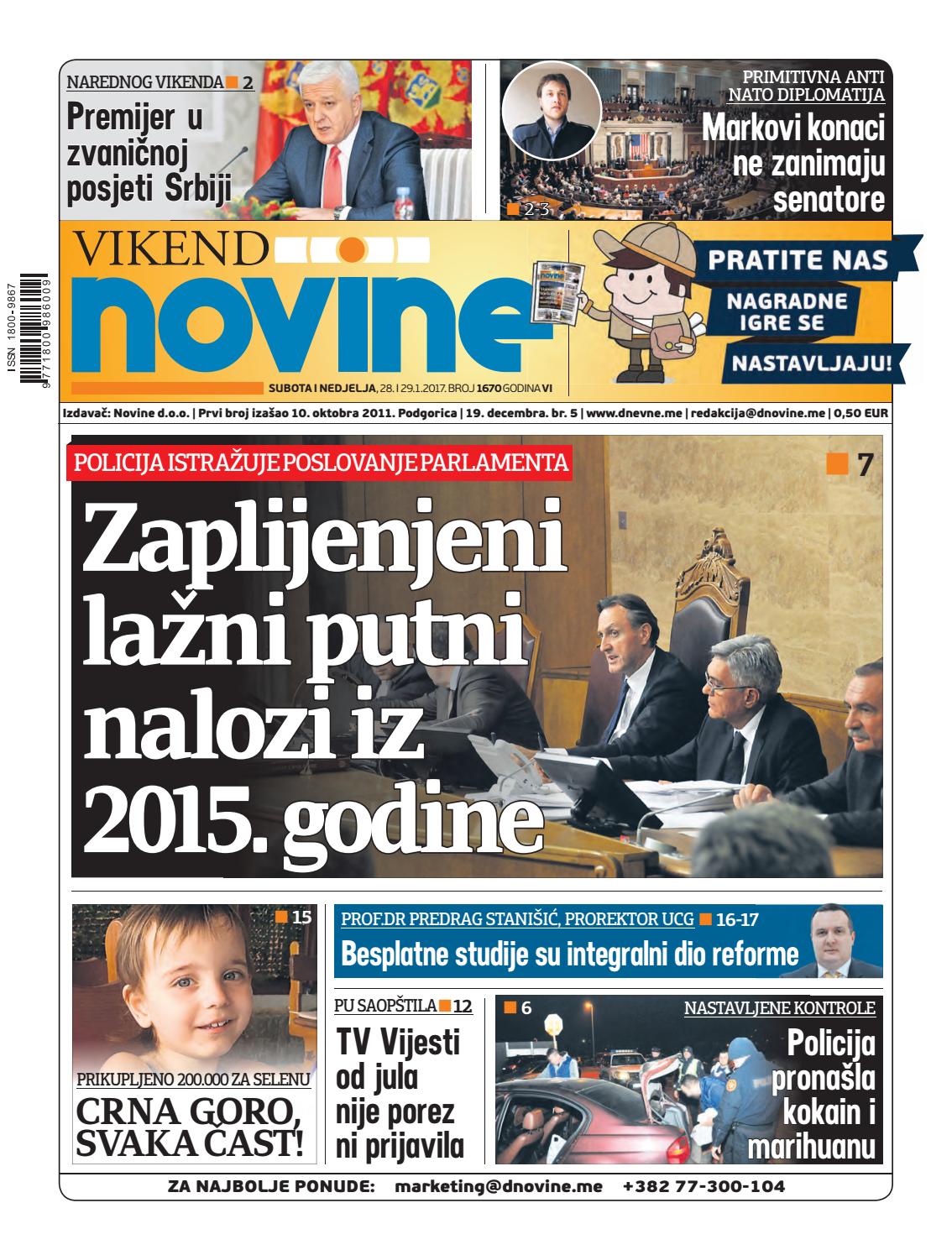 Dnevne novine 28-29. januar 2017. by Dnevne Novine - Issuu